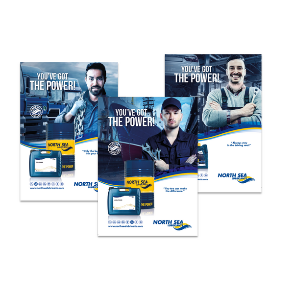8 key visual posters A4 and A0 format - North Sea Lubricants